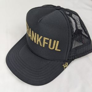 Accessories | New Thankful Trucker Cap In Black Gold Os | Poshmark